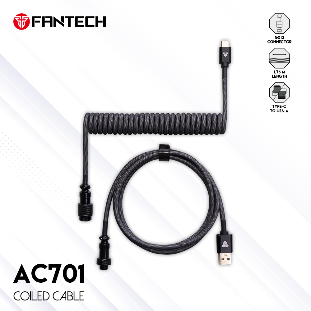 FANTECH COILED CABLE AC701 FOR MECHANICAL KEYBOARDS Type C Aviator ...