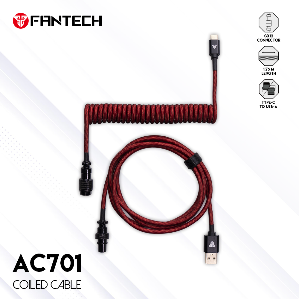 FANTECH COILED CABLE AC701 FOR MECHANICAL KEYBOARDS Type C Aviator ...