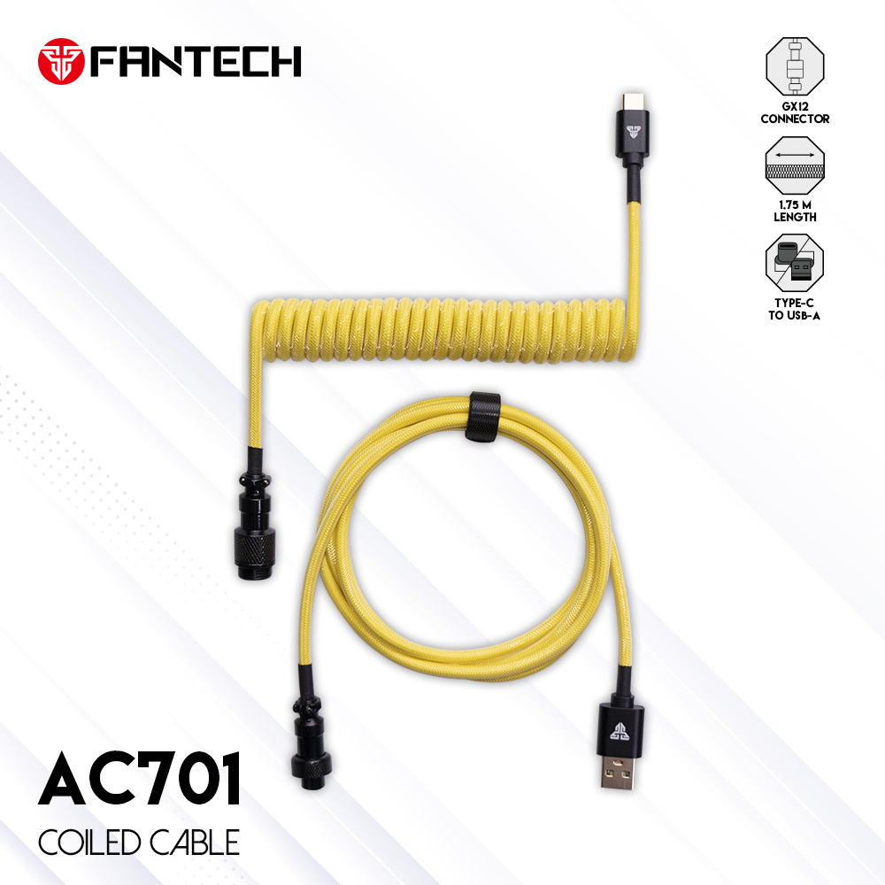 FANTECH COILED CABLE AC701 FOR MECHANICAL KEYBOARDS Type C Aviator ...