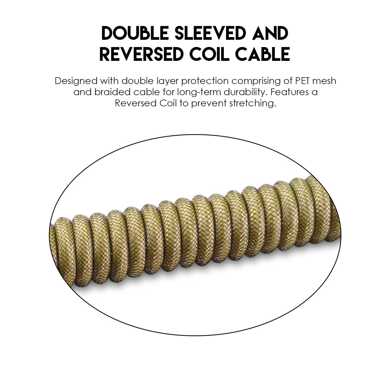 Fantech Coiled Cable Type C Aviator AC701 Mechanical Keyboard Cable