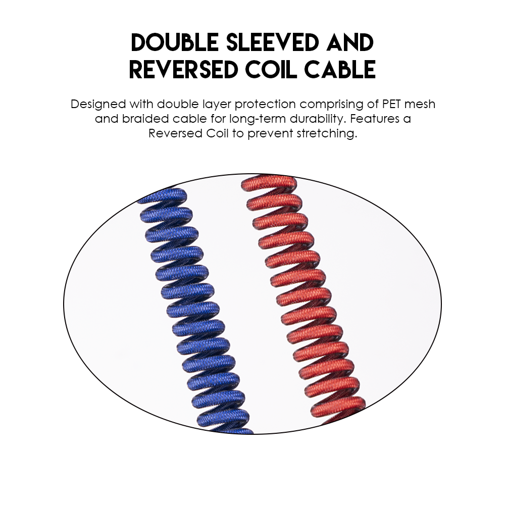 FANTECH COILED CABLE AC701 FOR MECHANICAL KEYBOARDS Type C Aviator ...