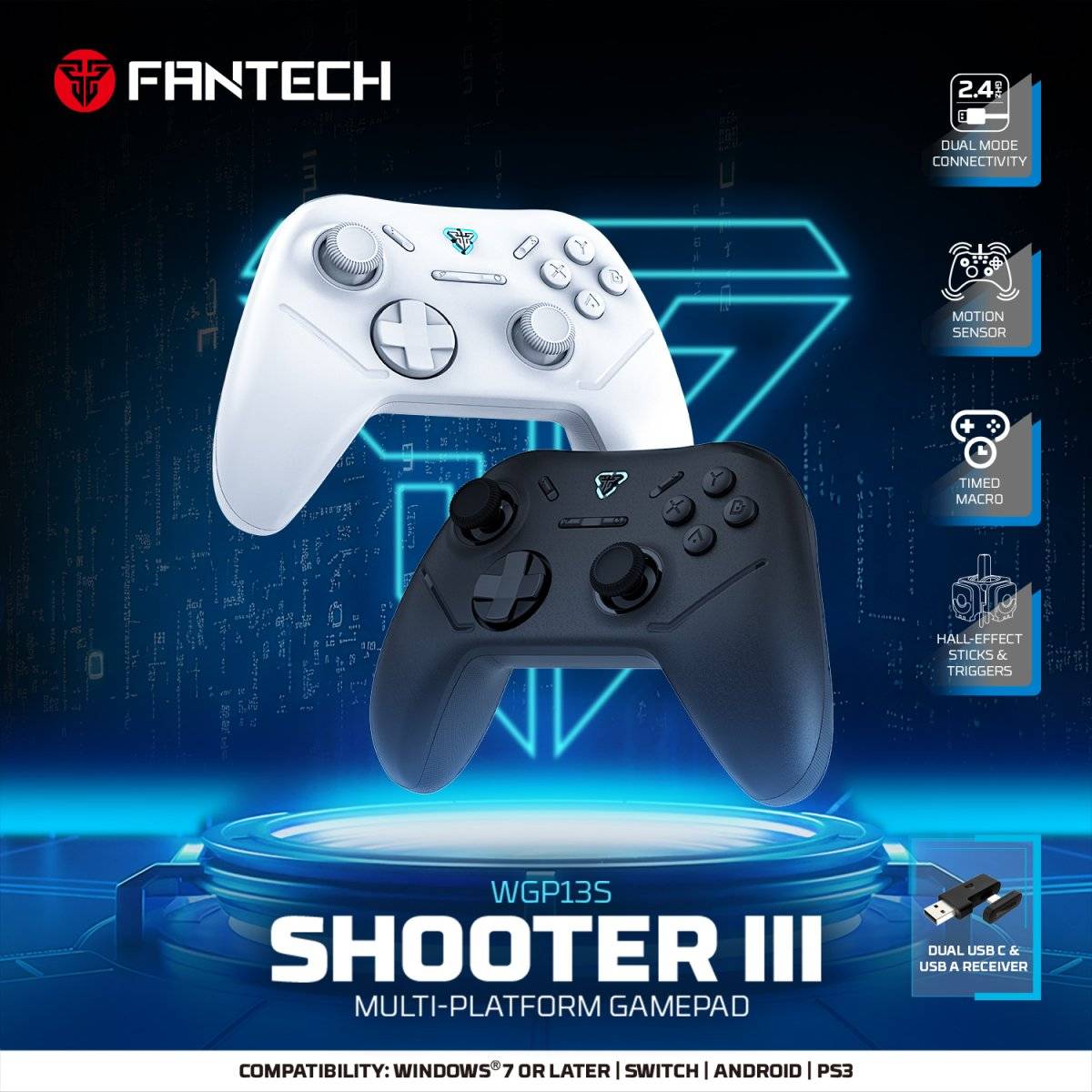 FANTECH WGP13S - 2.4G SHOOTER III MULTI-PLATFIRN WIRELESS GAMEPAD ...