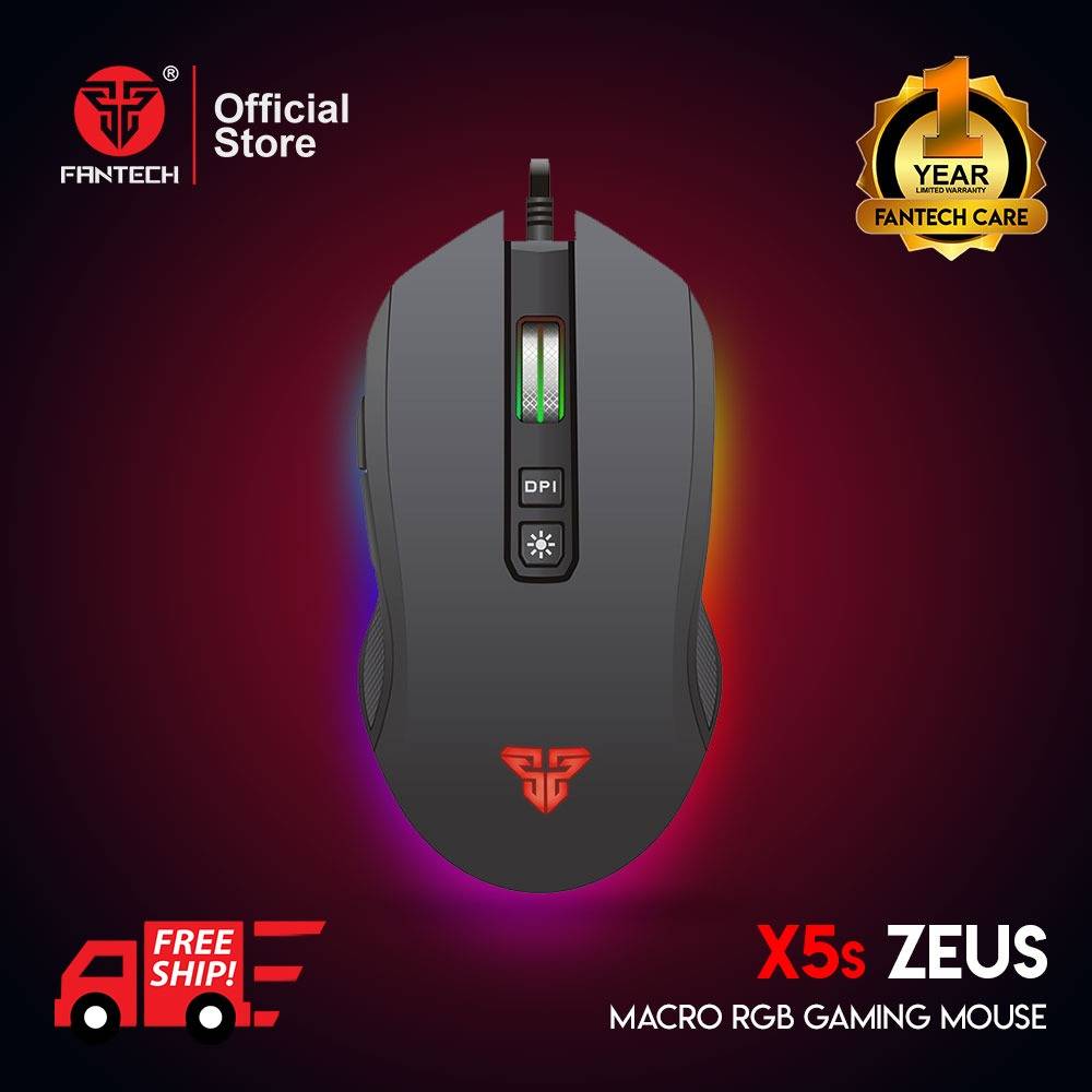 Fantech Mouse Gaming X5sV2 ZEUS Running RGB Macro