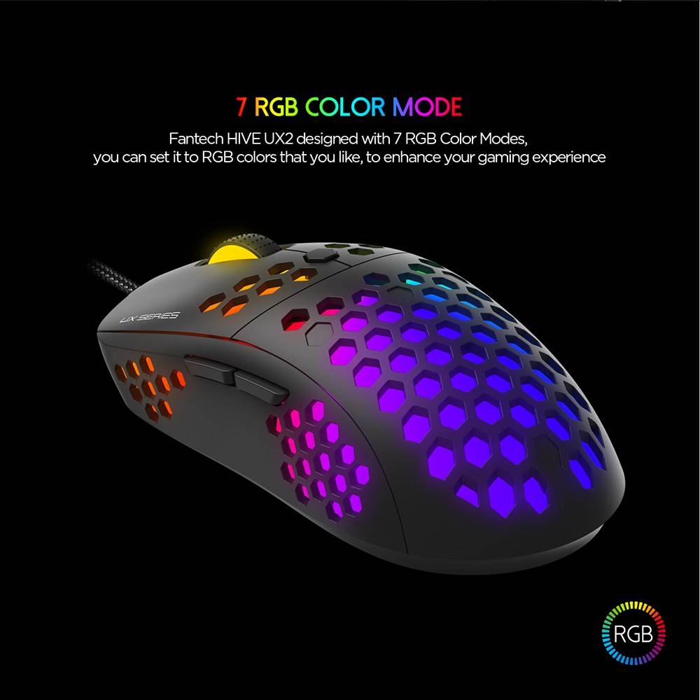 FANTECH UX2 Gaming Mouse Lightweight Honeycomb Shell 74G And PIXART ...