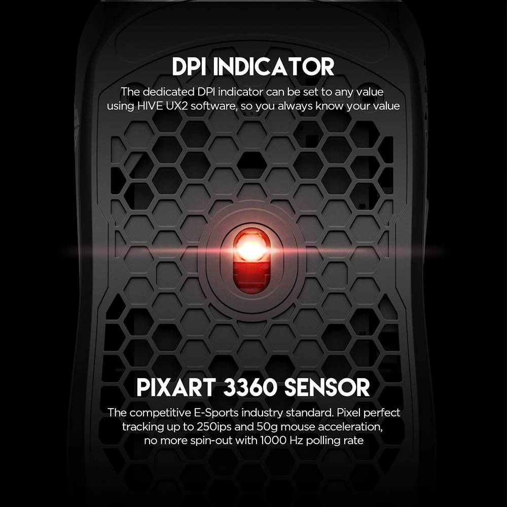 FANTECH UX2 Gaming Mouse Lightweight Honeycomb Shell 74G And PIXART ...