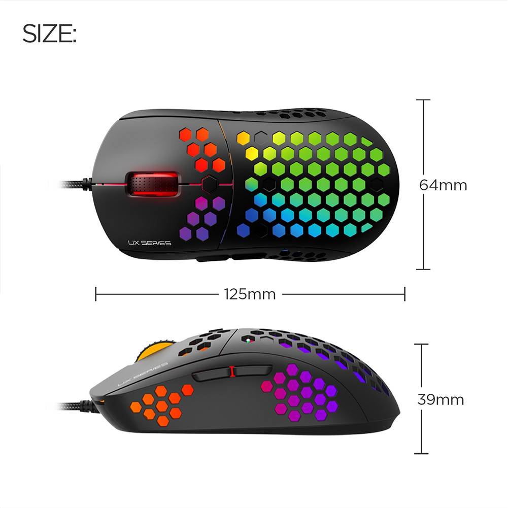 FANTECH UX2 Gaming Mouse Lightweight Honeycomb Shell 74G And PIXART ...