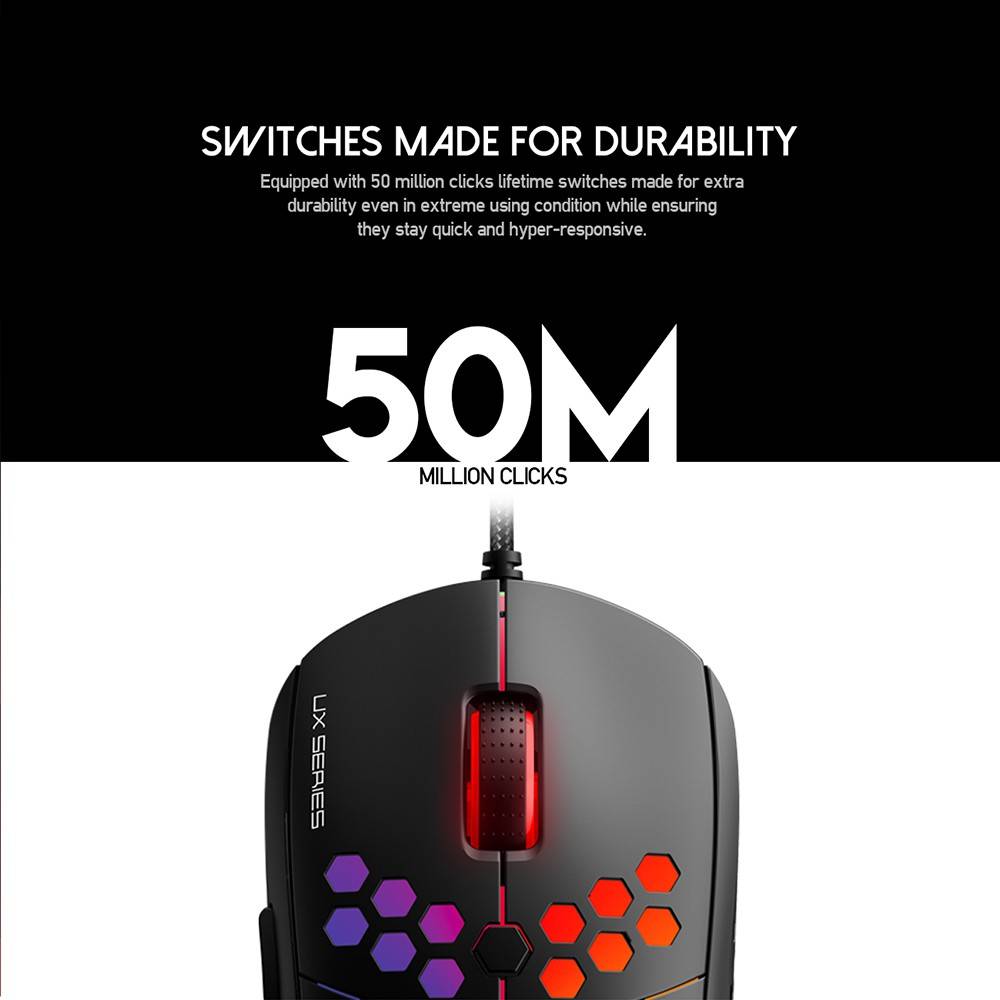 FANTECH UX2 Gaming Mouse Lightweight Honeycomb Shell 74G And PIXART ...