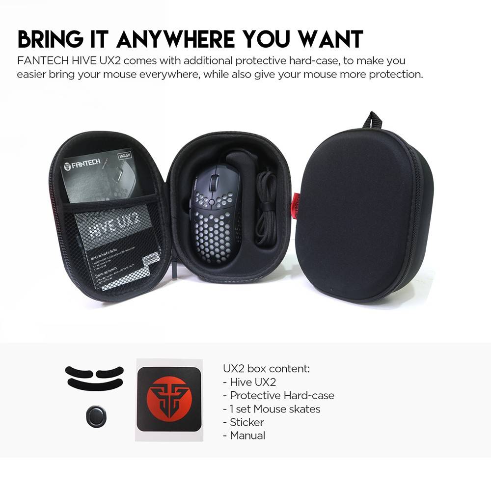 FANTECH UX2 Gaming Mouse Lightweight Honeycomb Shell 74G And PIXART ...